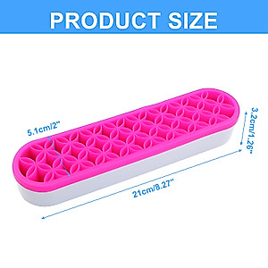Unlorspy Rose Red Silica gel Makeup Brush Holder Box Multi-Purpose Silica gel Make Up Brush Storage Stand Rectangle Multipurpose Painting Pen Holder for Brush,Art Craft and Painting Brush