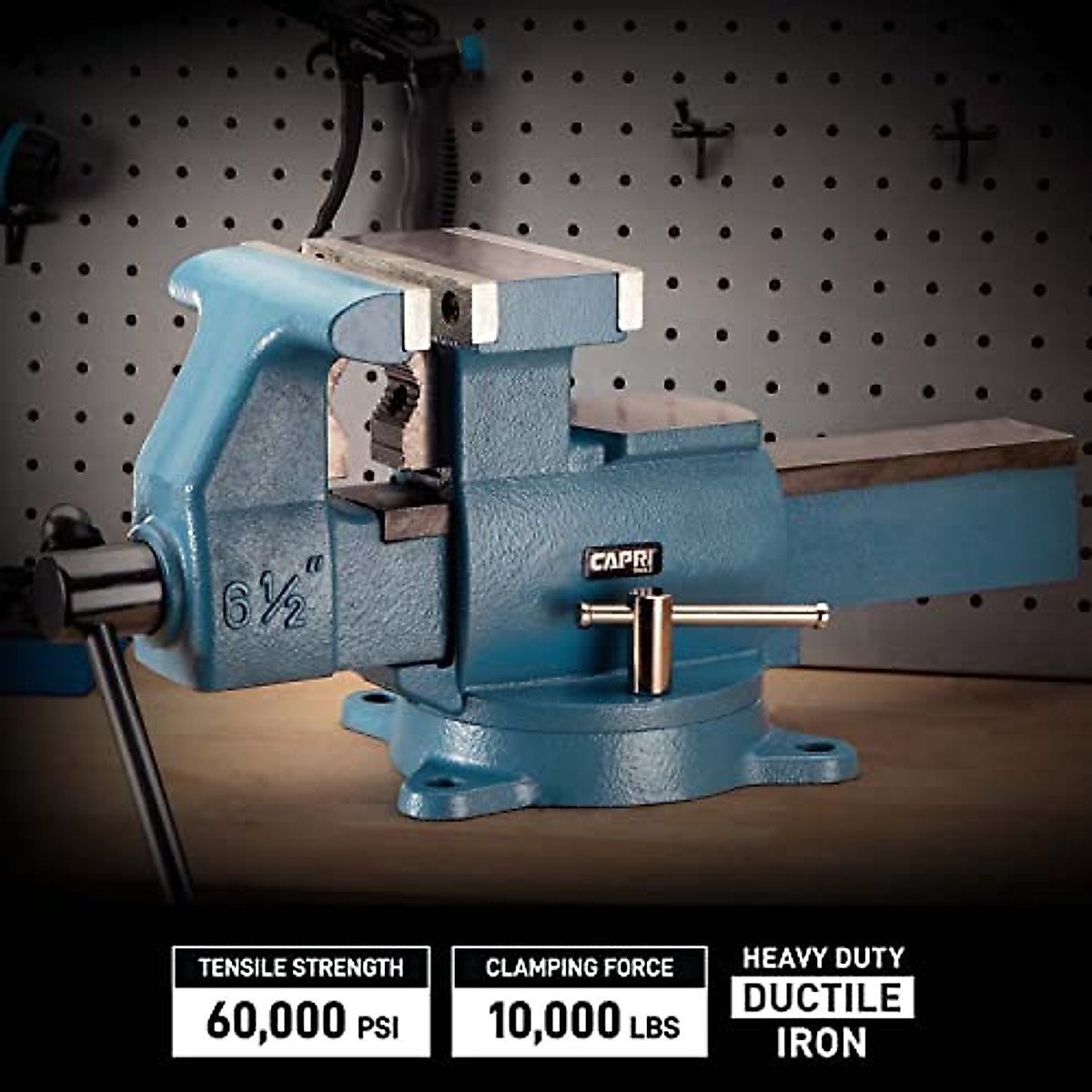 Capri Tools 8 in. Reversible Bench Vise, 8 in. Jaw Width, 8.3 in. & 12.2 in. Jaw Opening