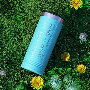 Cuptify You're my Favorite Bitch to Bitch About Skinny Tumbler with Lid Laser Engraved on Lite Blue 22 oz Vacuum Insulated Birthday Gift for Women, Best Friend, Sister