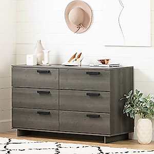 South Shore Cavalleri 6-Drawer Double Dresser, Gray Maple