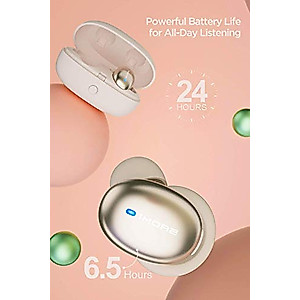 1MORE Stylish True Wireless in-Ear Headphones - Bluetooth - 6.5 Hours of Battery - 15-Minute Quick Charge for 3 Hours of Use – Portable Charging Headphone Case Included - Gold (Renewed)