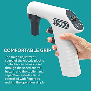 Electric Pipette Controller, Digital Automatic Pipettor 6 Adjustable Speed EP-PRO Pipettor Aid Pump 0.1-100ml, Motorized Pipette Filler for Biology Chemical, 100‑240V(US Plug)