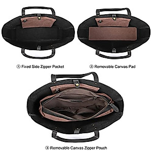 S-ZONE Women Genuine Leather Tote Bag Shoulder Handbag Version 1 Bundle with Version 2 Crossbody Purse