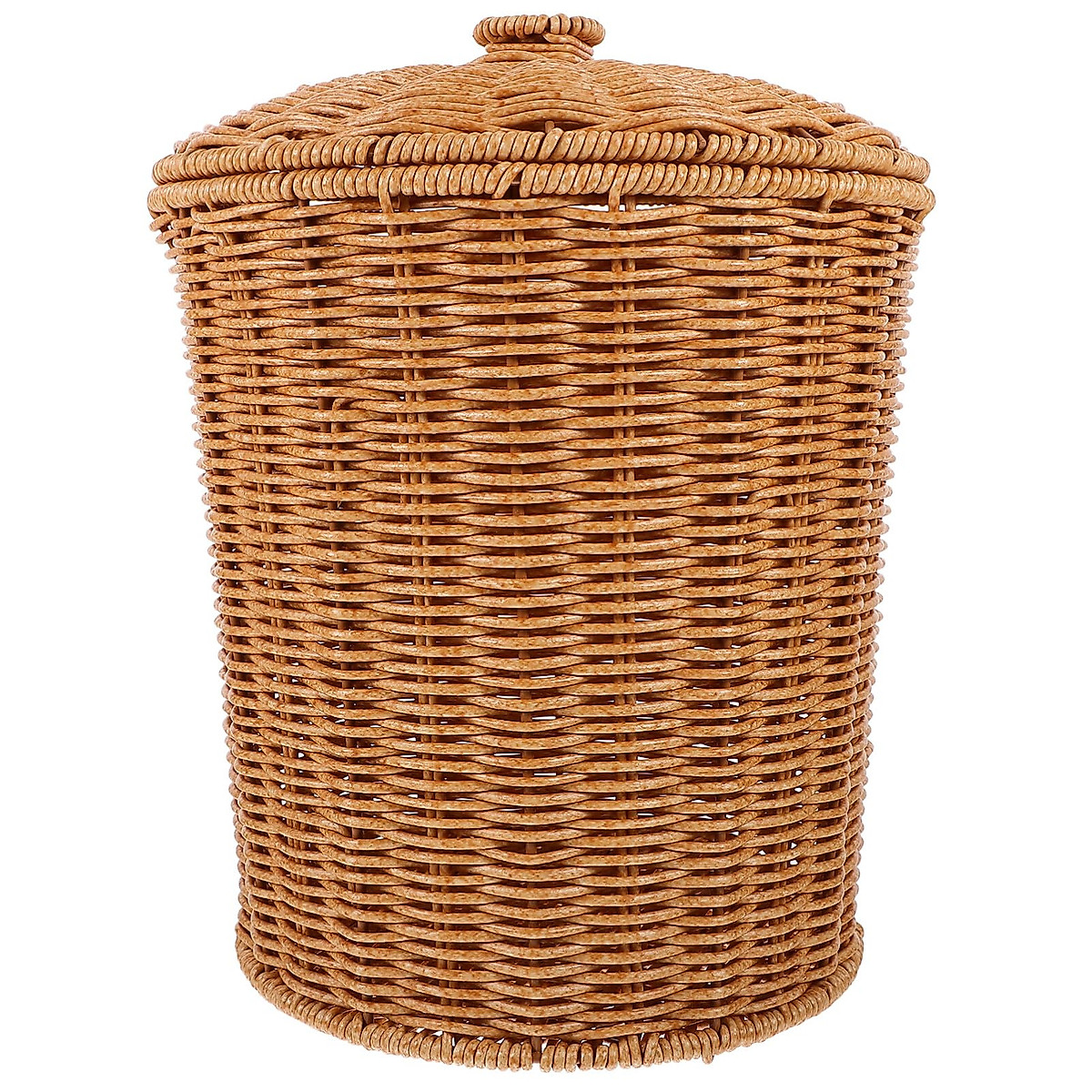 LIOOBO Round Rattan Storage Basket with Lid: Rattan Basket with Lid, Round Storage Basket for Home Organizer