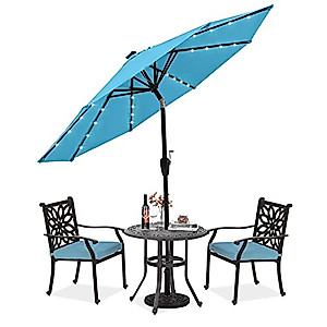 ABCCANOPY Durable Solar Led Patio Umbrellas with 32LED Lights 9FT (Turquoise)