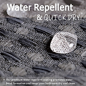 Popkozzi Grey Waffle Shower Curtain: Gray Textured Heavy Duty Fabric Shower Curtains for Bathroom - Water Repellent Washable Cloth Hotel Spa Luxury Neutral Decorative Bath Curtain - 72x72