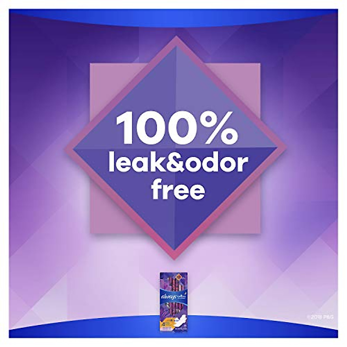 ALWAYS Radiant, Size 4, Overnight Sanitary Pads With Wings, Scented, 20 Count