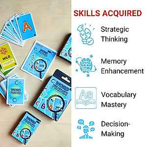 TORTUE Word Finder - Quick Simple Card Game to Boost English Vocabulary for Ages 7-99 Years | Family Safe | Form Words | Think of Combinations | 2-4 Players