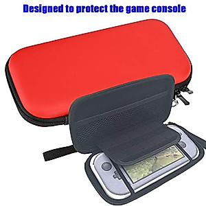 Aoutecen Lite Game Storage Bag, Hard Shell Waterproof Anti-Collision,Anti-Fall Scratch Resistant Game Consloe Carrier Hand Strap for Outdoor for Travel(red)
