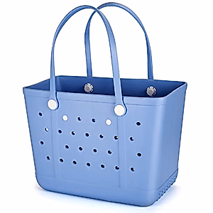 Juyeesm X Large Rubber Beach Bag, Waterproof Sandproof EVA Beach Tote Bag Portable Outdoor Open Tote Handbag Bag for Beach Boat Pool Sports