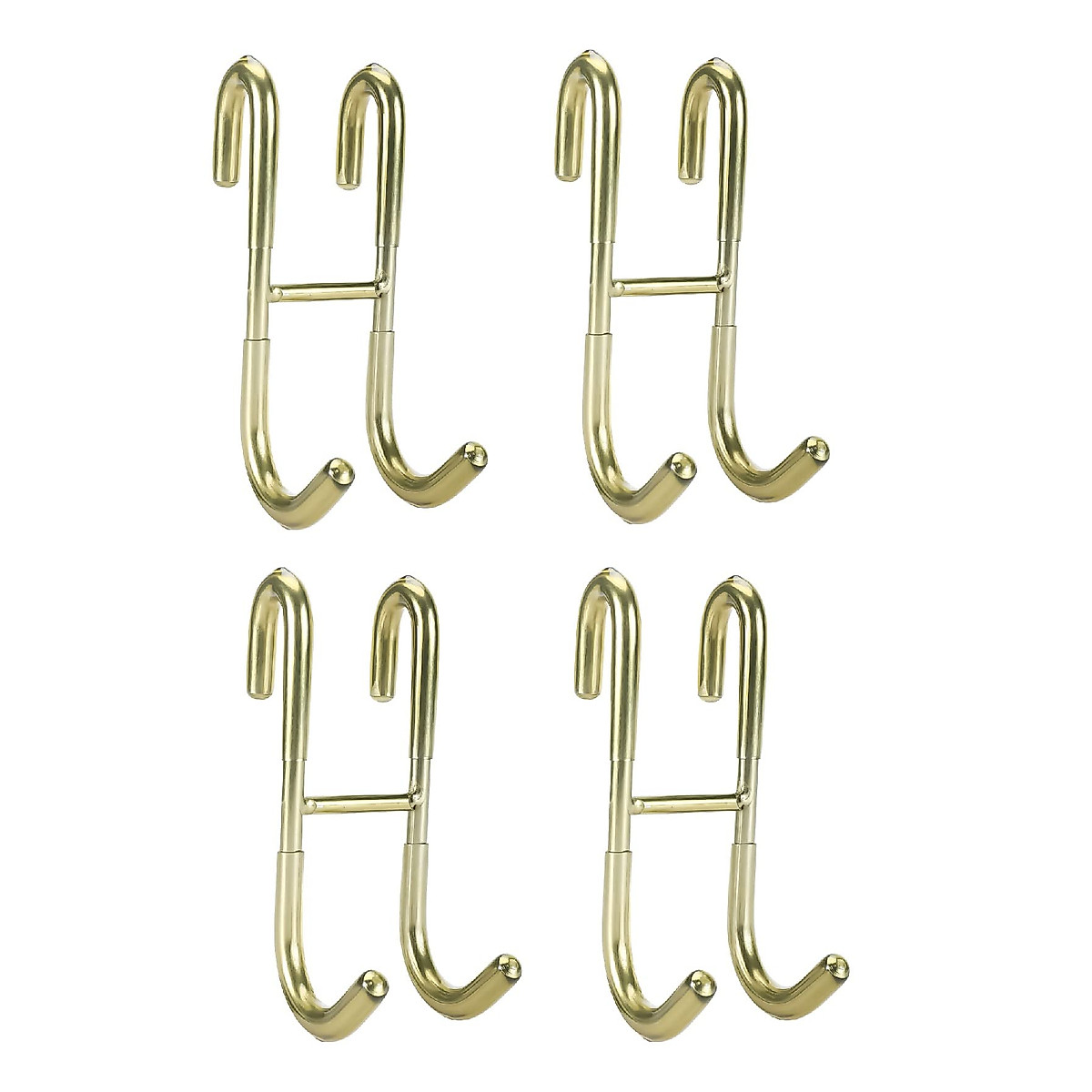 4 Pack Shower Glass Door Hook, Golden Towel Hooks for Bathroom, 304 Stainless Steel Rack Hooks Drilling-Free Hanger