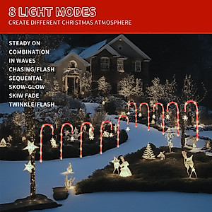 Christmas Candy Cane Lights with Snowflake