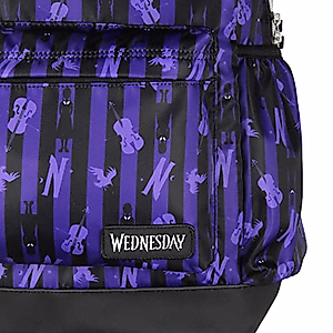 INTIMO Wednesday TV Show Series Tossed Symbol Character Backpack Dual Compartment