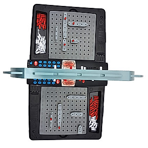 LEXIBOOK Talking Sea Battle (French, English, Spanish, Portuguese), Electronic Board Game 1 or 2 Players, Interactive, Light and Sound Effects, Strategy, Battery Operated, Grey/Black, GT2800US