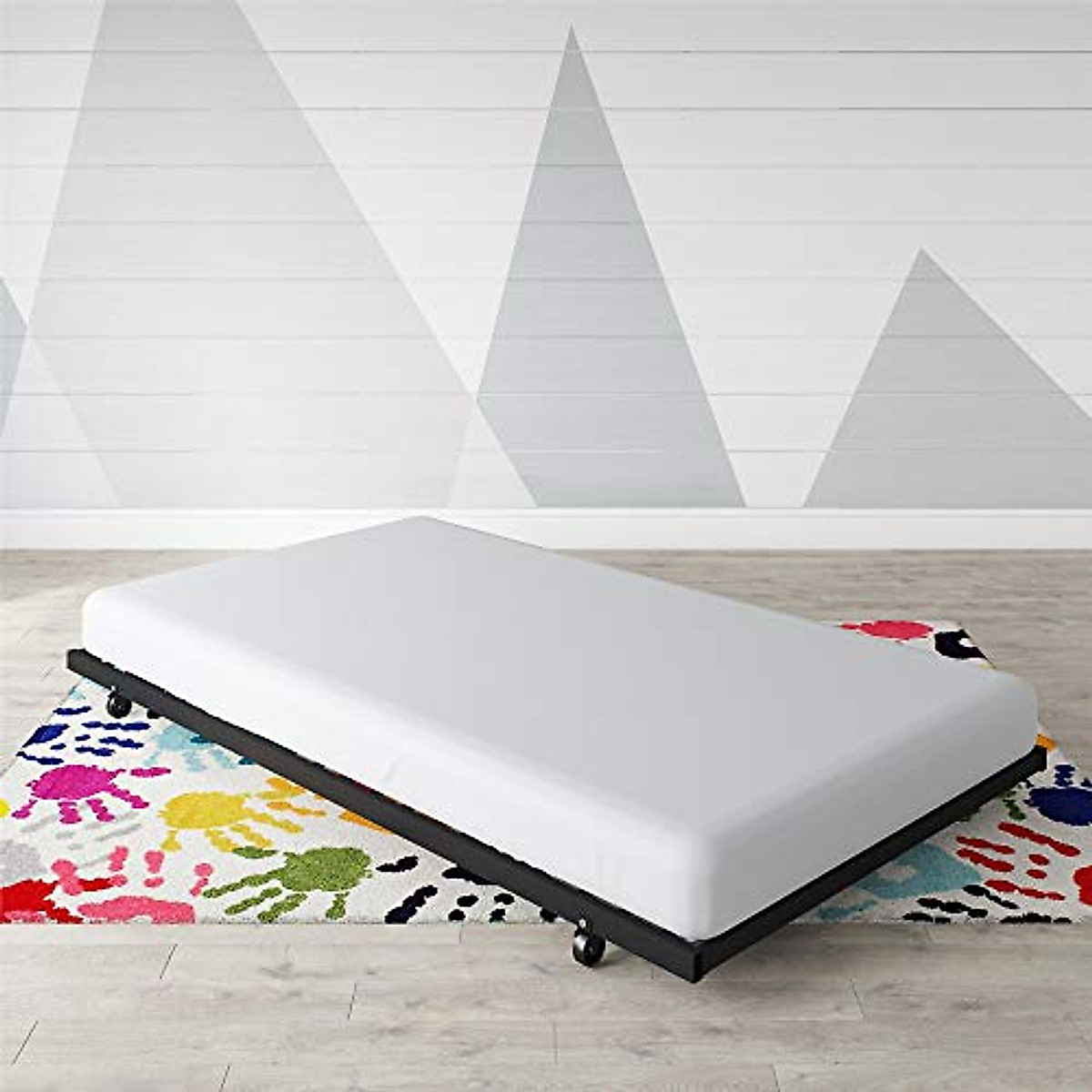 DHP Universal Metal Trundle Frame with Locks, Fits Most Twin Size Daybeds, Black