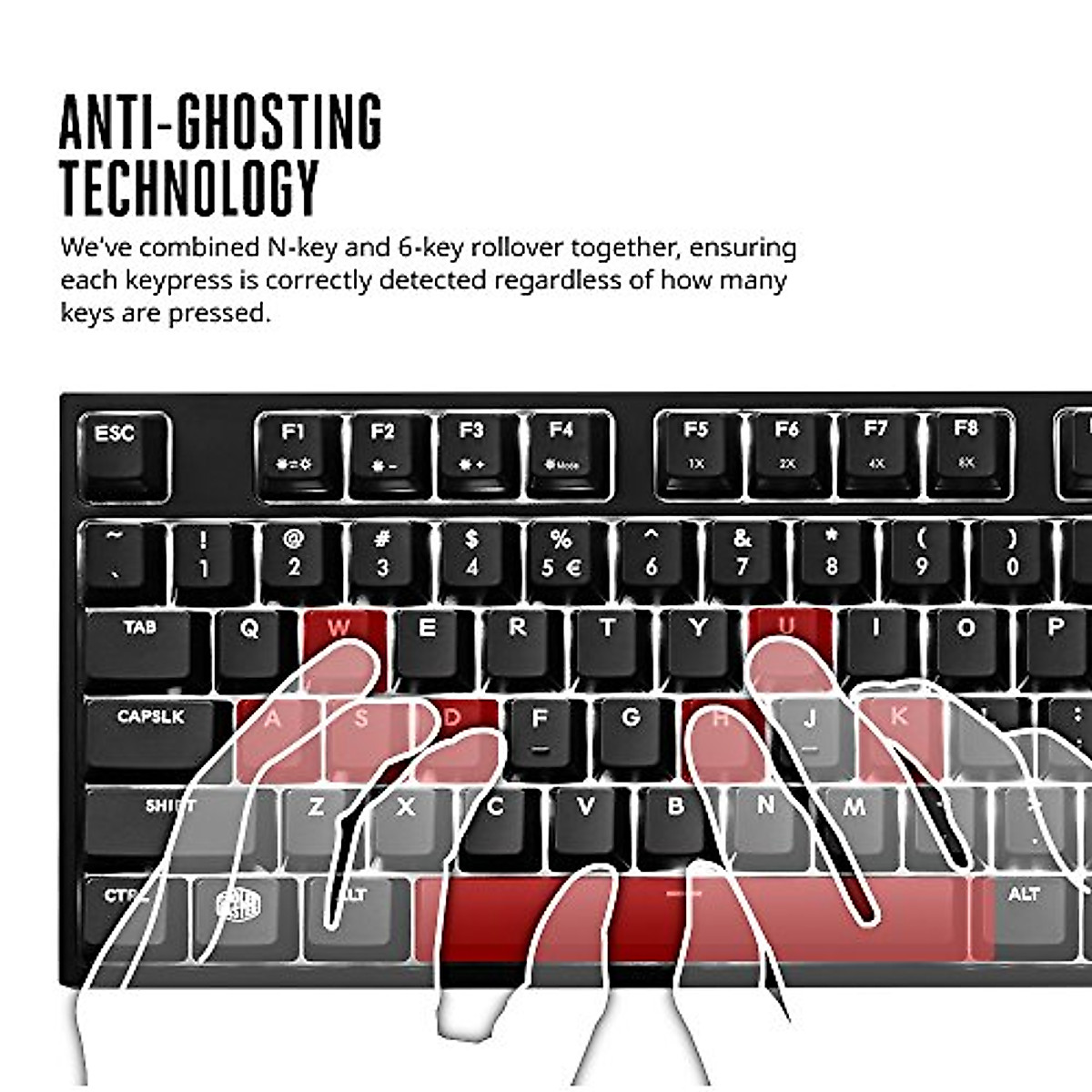Cooler Master MasterKeys Pro L White LED Mechanical Gaming Keyboard, Cherry MX Brown, Full Size (Large)