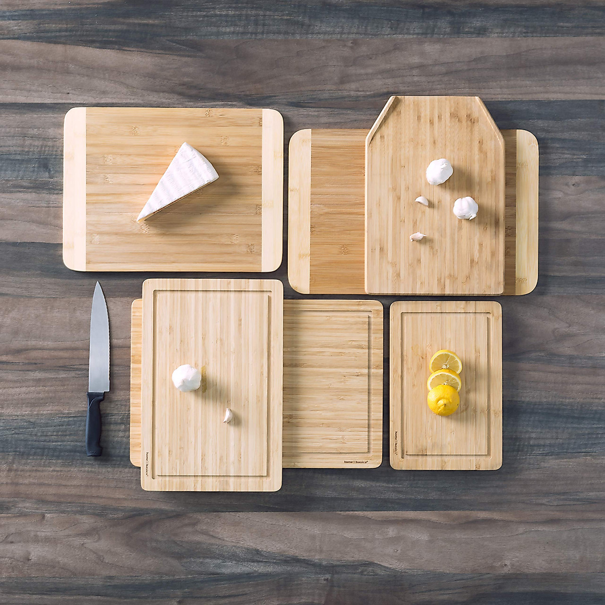 Home Basics CB44252 Bamboo Cutting Board with Handle, Medium, Natural