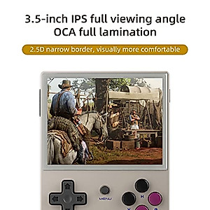 DREAMHAX RG35XX Portable Game Console with 640*480 3.5 Inch IPS Screen Built-in 5470+ Games Linux System, Handheld Video Games Support Gamepad and HDMI TV Output, Retro Game Gift (Gray)