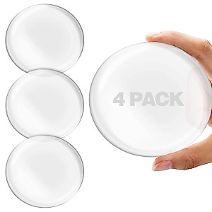 4 PCS 3.15" Door Stopper Wall Protector, Larger Door Handle Bumper, Reusable Wall Protectors with Self Adhesive Sticker for Home or Office Protecting Wall, Quiet, Shock Absorbent Gel(Clear)