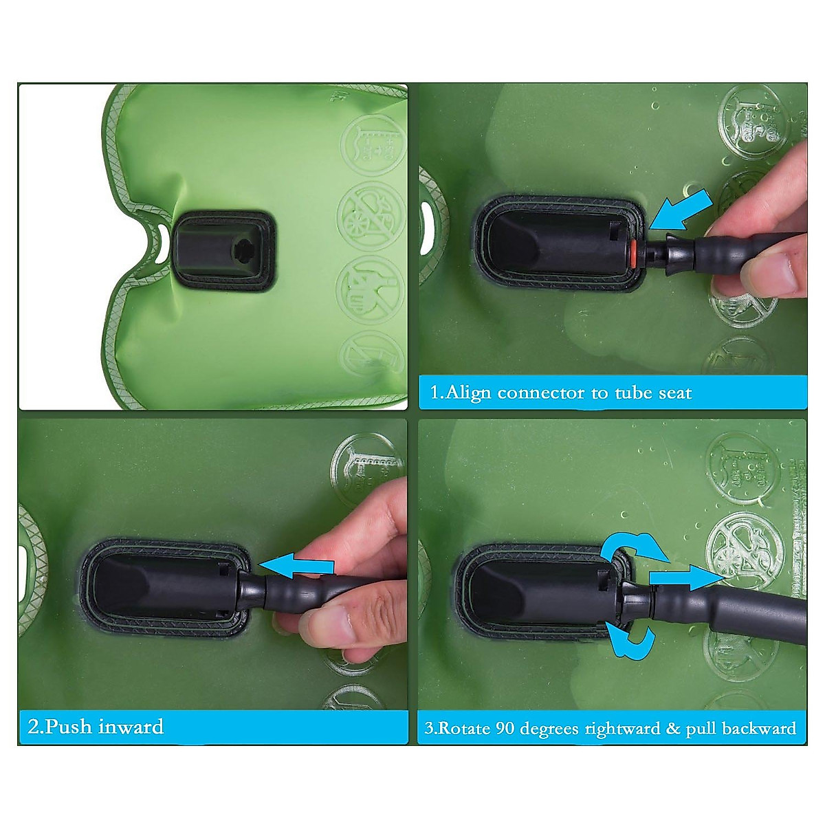 WACOOL 3L 3Liter 100oz BPA Free EVA Hydration Pack Bladder, Leak-Proof Water Reservoir (Green(Double Opening))