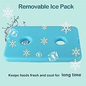 Genteen Premium Kids Lunch Box - Kids Chill Bento Box with 3 Compartments and Removable Ice Pack for Measl and Snacks,Toddler Lunch Box for Daycare,School,Leak-Proof,BPA-free,Dishwasher-Blue