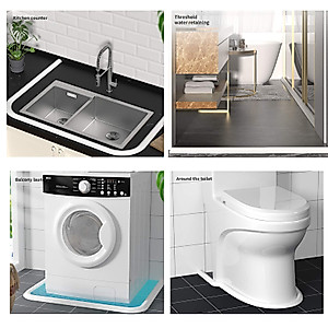 Collapsible Shower Threshold Water Dam Shower Barrier,Shower Door Dam Water Stopper Silicone Wet Room Bathroom (39Inch)