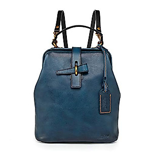 OLD TREND Genuine Leather Pamela Backpack (Navy)