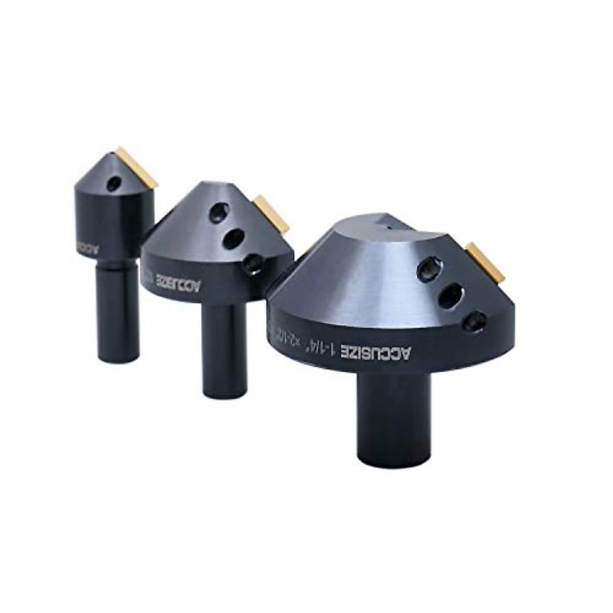 Accusize Industrial Tools 1/4'', 1/2'' and 1-1/4'' 90 Degree Indexable Carbide Countersinks, 0046-0990