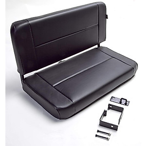 Rugged Ridge 13461.01 Seat, Rear, Fixed, Black; 55-95 Jeep CJ/Wrangler YJ