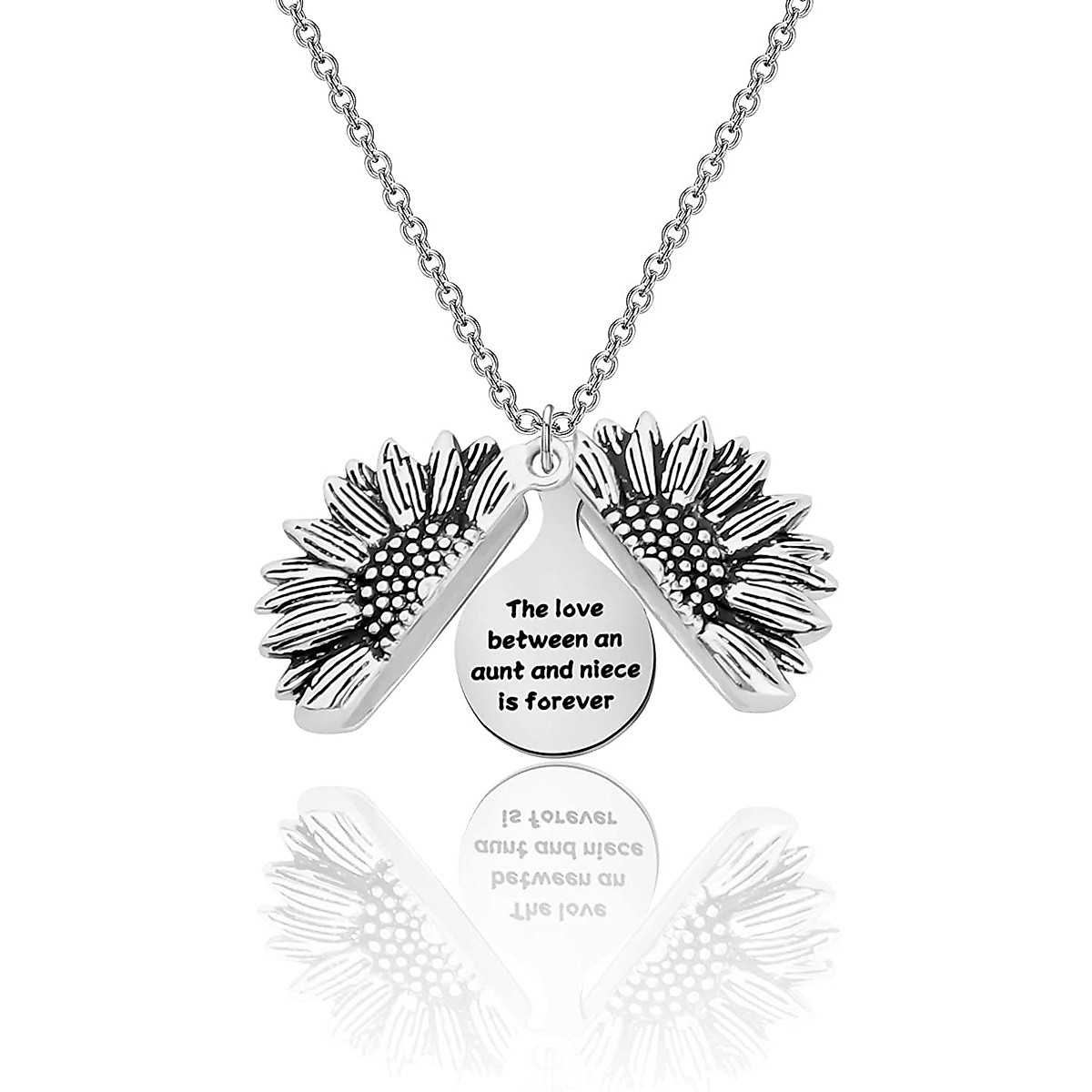 WUSUANED Aunt And Niece Gift The Love Between An Aunt And Niece Is Forever Necklace Sun Flower Pendant Necklace Relationship Jewelry (aunt and niece necklace)