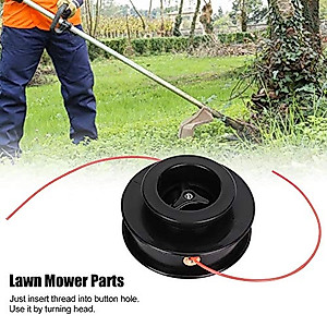 Nut-Type Black Trimmer Head, Sturdy Durable Grass Trimmer Head Replacement Garden Strimmer Lawn Mover Accessory