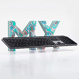 Logitech MX Keys Advanced Wireless Illuminated Keyboard for Mac,Backlit LED Keys, Bluetooth,USB-C, MacBook Pro/Air,iMac, iPad Compatible, Metal Build