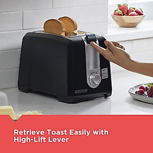 BLACK+DECKER 2-Slice Extra-Wide Slot Toaster, Square, Black, T2569B