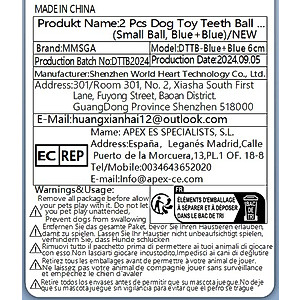 MMSGA 2 Pcs Dog Toy Teeth Ball,Dog Puzzle Toy,Treat Dispensing Dog Toys,Non Toxic Tear Resistant Natural Rubber Toy Ball for Pet Teeth Cleaning/Chewing/Playing/Training (Blue+Blue, 2.36in)
