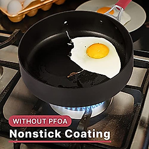 EPPMO Nonstick Sauté Pan, Hard-Anodized Deep Frying Pan with Lid & Silicone Handle, Oven Safe, 3.2 Quart