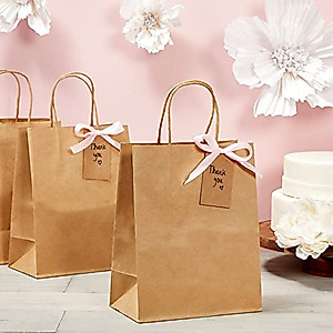Medium Kraft Paper Gift Bags with Handles (Brown, 8x10 In, 12 Pack) for Birthday Party Favors