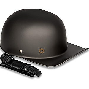 Yesmotor Baseball Style Cap Retro Motorcycle Helmet Unisex-Adult - DOT Approved (Matte Gray, Large)