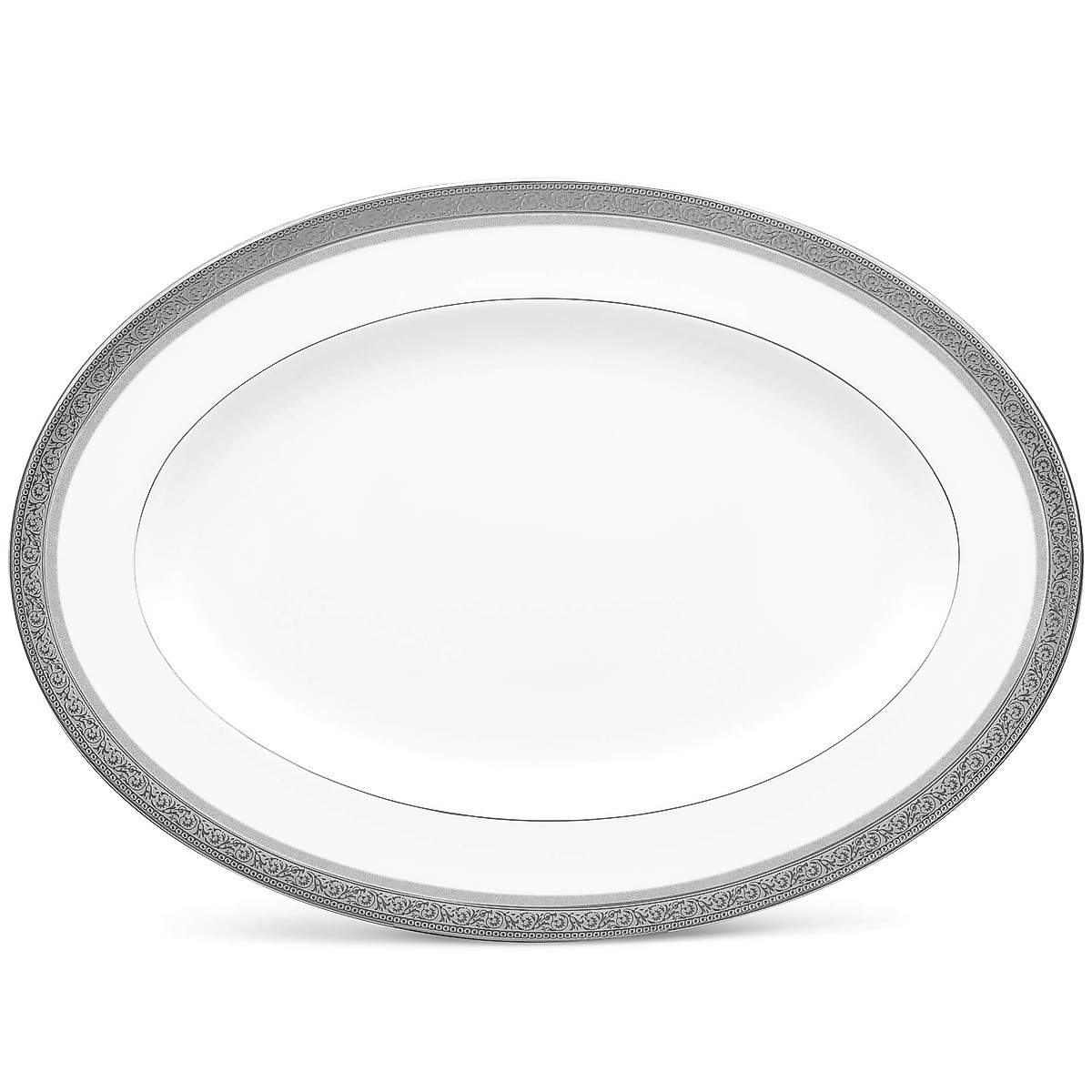 Noritake Summit Platinum Platter, Oval, 14" in White