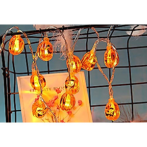 RISEDC Halloween LED String Lights Pumpkin Lantern DIY Garden Strings Home Outdoor Decor lamp Battery Powered-Pumpkin lanternA