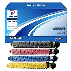 Toner Tap High Yield for Ricoh IM C2500 C2000 (4 Pack Bundle) C2500H 842307 842310 842309 842308 Compatible Cartridge Replacements