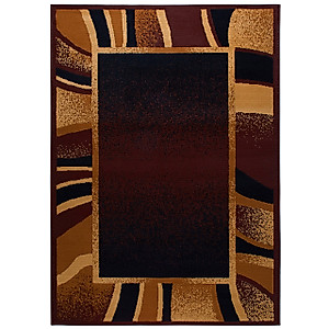 Home Dynamix Premium Rizzy Contemporary Abstract Border Area Rug, Brown/Beige, 5'2"x7'4"