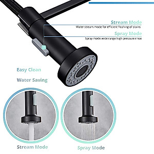 Kitchen Sink Faucet for Bar Farmhouse Commercial, Black/Brushed Kitchen Faucet, Deck Mounted Hot Cold Water Mixer Faucet, Spring Kitchen Pull Down Mixer Crane, 2 Function Spout ( Color : Black Bronze