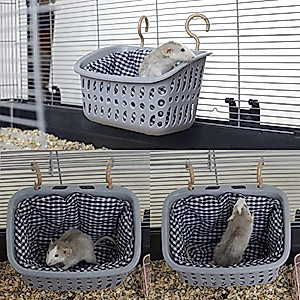 JWShang 2 Rat Hammocks for Cage Chew Proof, Rat Warm Bed, Small Animal Hanging Hammock, Rat Cage Accessories for Small Animals Rat, Mouse, Guinea Pig, Chinchilla, Sugar Glider, Ferret (Small)