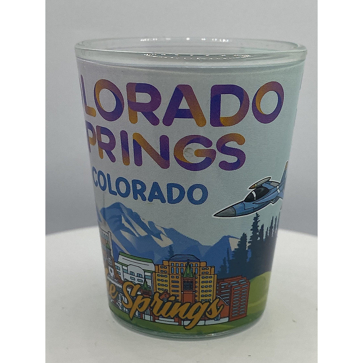 COLORADO SPRINGS Colorado SHOT GLASS 2 OZ.