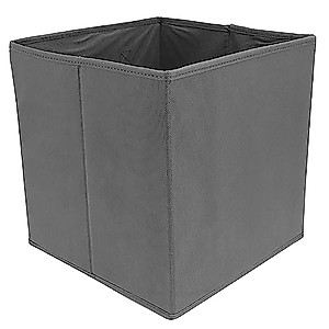 DOITOOL Foldable Storage Bins Fabric Open Storage Cubes Collapsible Organizer Baskets Laundry Container Nursery Hamper with Handles for Cabinet Closet Shelf Storage Gray
