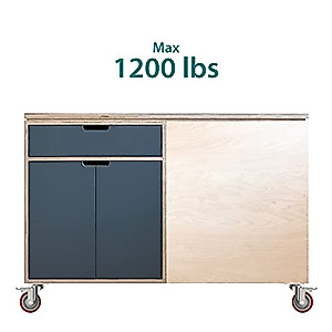 4 inch Heavy Duty Plate Casters Swivel Caster Wheels with Safety Total Lock, Total Capacity 1200lbs (Pack of 4,Red)