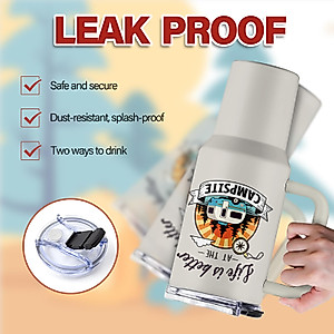 Uibunoo Gift Idea for Campers, Life Is Better at the Campsite Tumbler with Handle, 40 Oz Stainless Steel Camp Tumbler, Camper Gifts for Campers Women Men, Camping Lovers, Camp Gift for Birthday