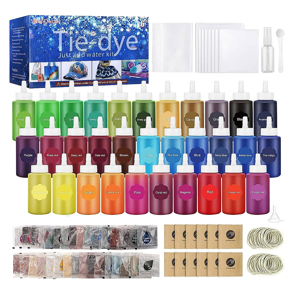 MojiDecor 32 Color Tie Dye Kit - Fun DIY Activity
