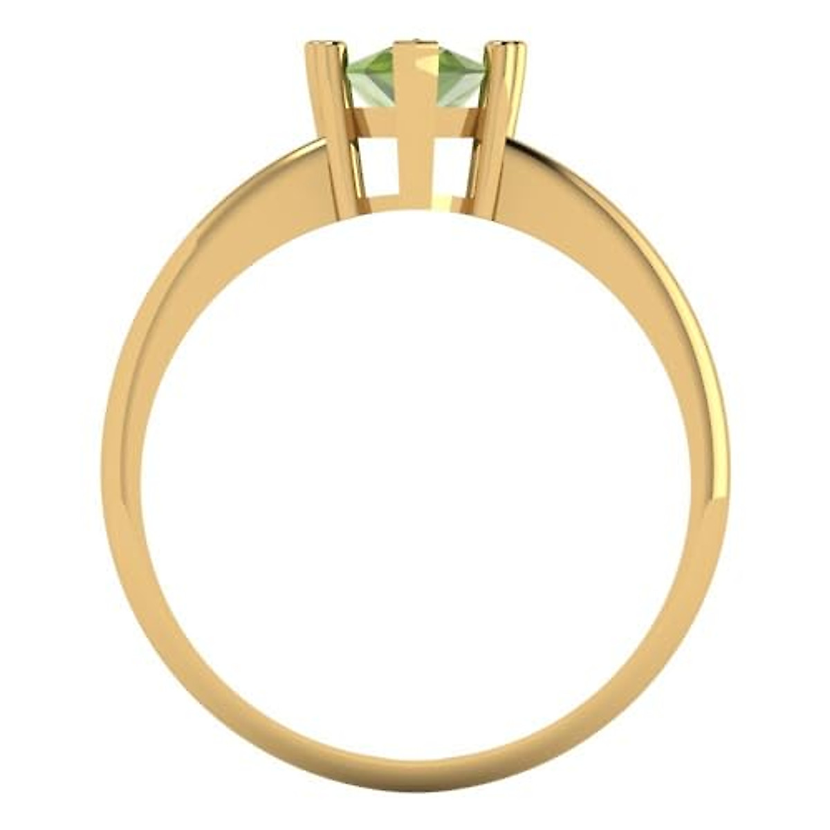 Clara Pucci 2.0 ct Pear Cut Solitaire Natural Peridot Engagement Wedding Bridal Promise Anniversary Ring 18K Yellow Gold Size 3.75