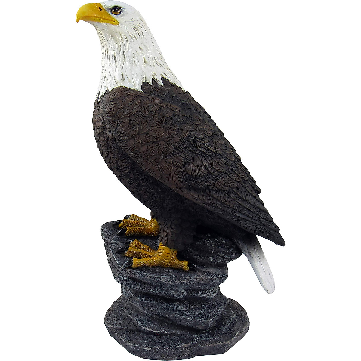 DWK - Liberty - Majestic American Bald Eagle on Rock Desk Statue Figurine Patriotic Sculpture USA Freedom Office Bookshelf Tabletop Home Decor Accent, 9-inch…